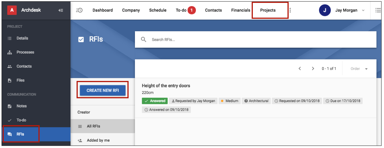 How to create and manage RFIs? – Archdesk