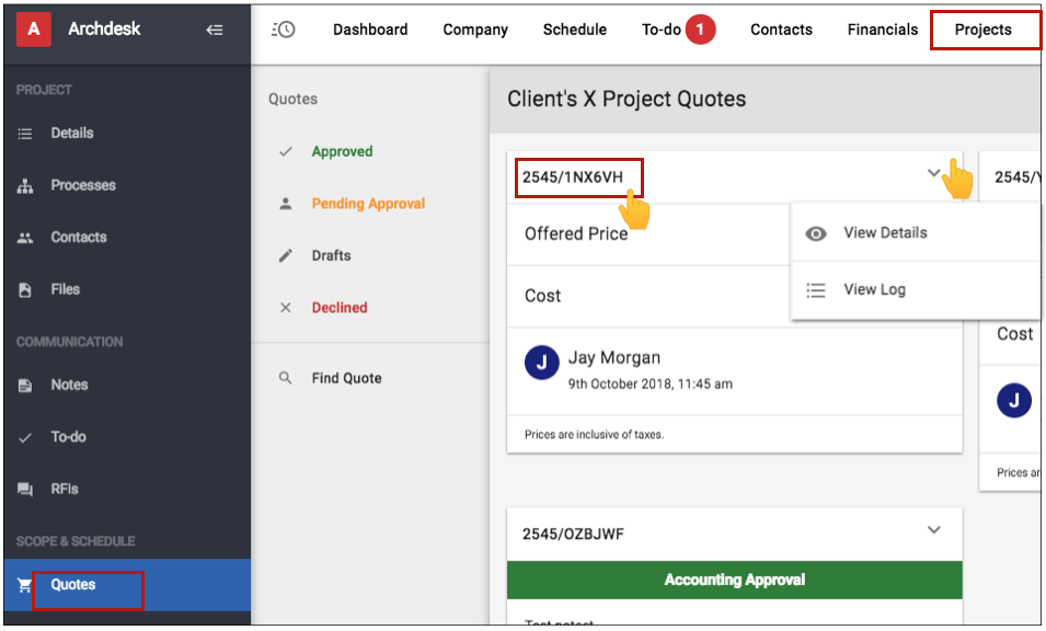 How to delete a quote? – Archdesk