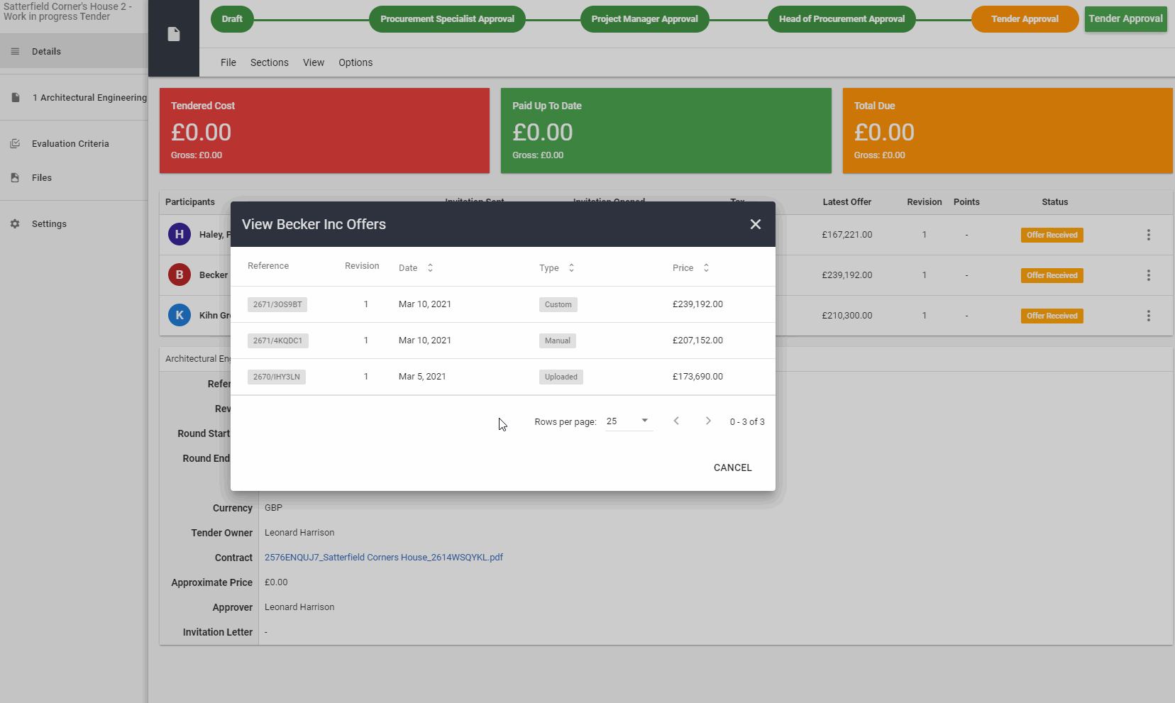 How to check Tender offers from the Suppliers? – Archdesk