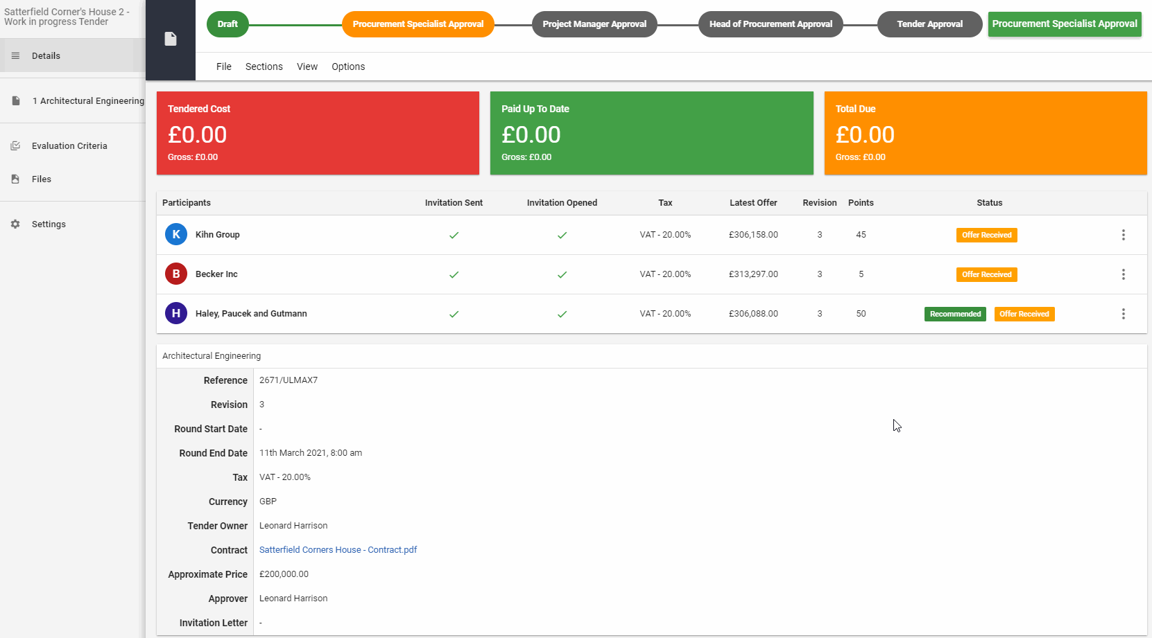 How to finalize a Tender? – Archdesk
