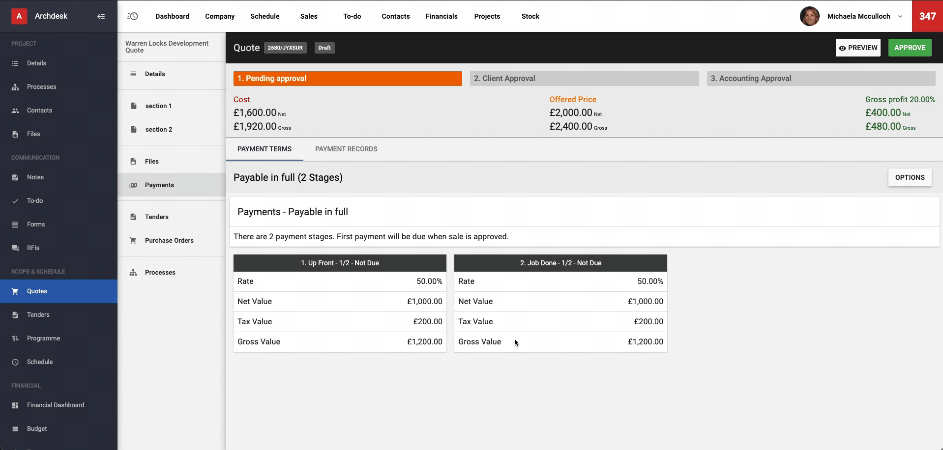 How to add Sale Invoice Payments, for a specific Quote, in Archdesk ...