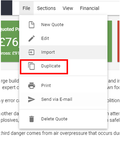How to duplicate existing quote? – Archdesk